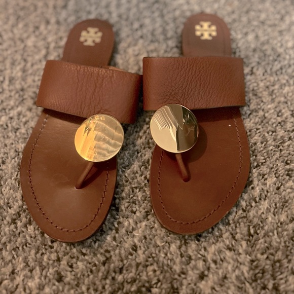 Tory Burch | Shoes | Tory Burch Gold Disc Sandals | Poshmark